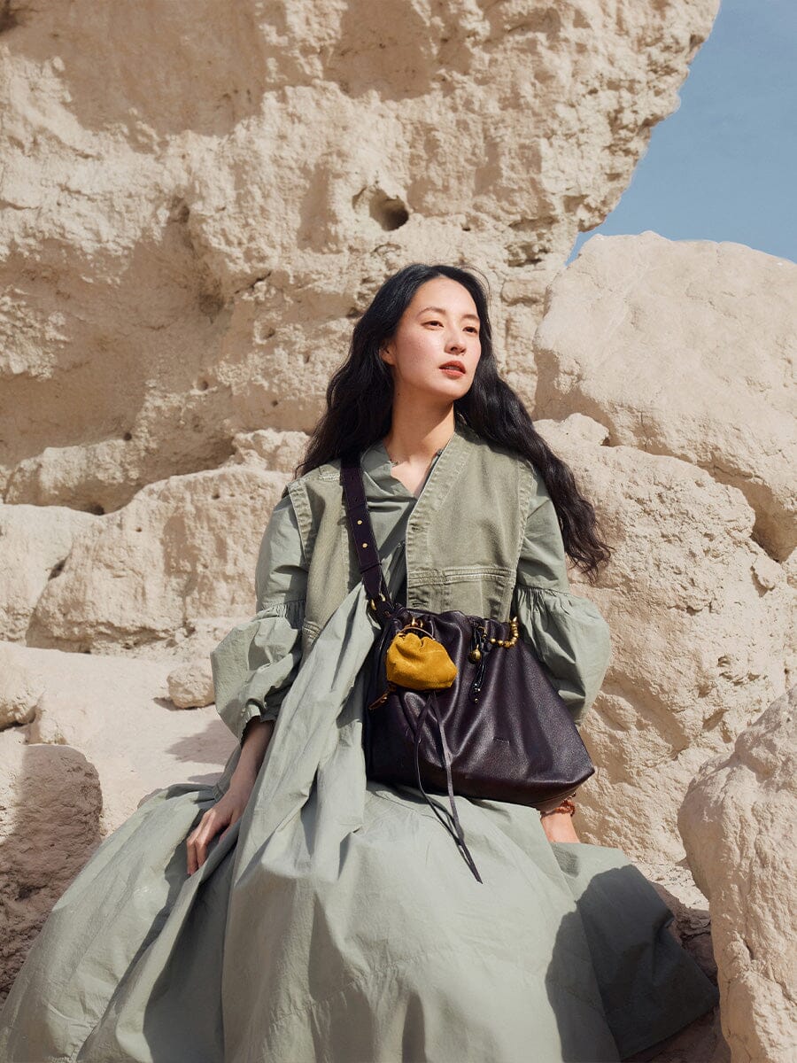 Medium Gather Bag | Full-Grain Nappa Leather Tote – Songmont