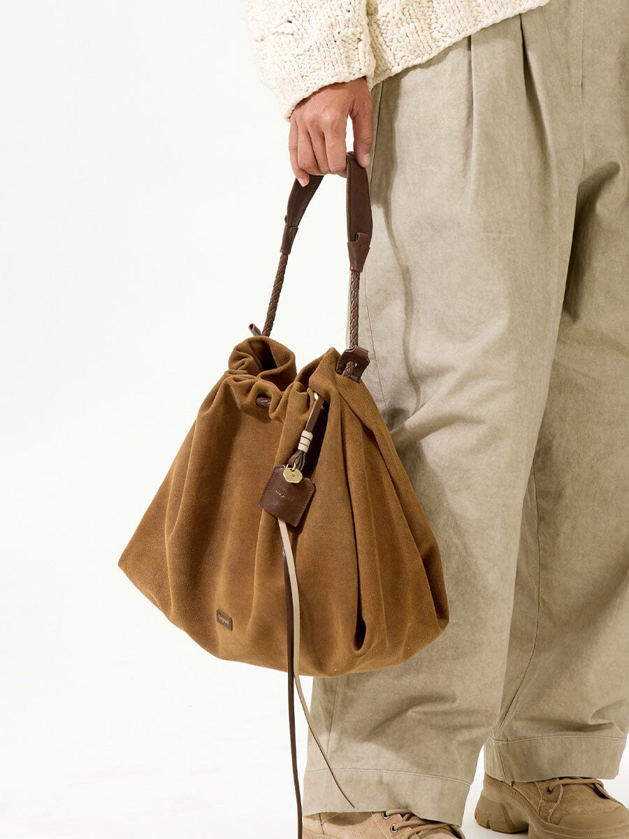 Ochre Suede Gather Bag Set | Tote Bag | Luxurious Collecting Accessory ...