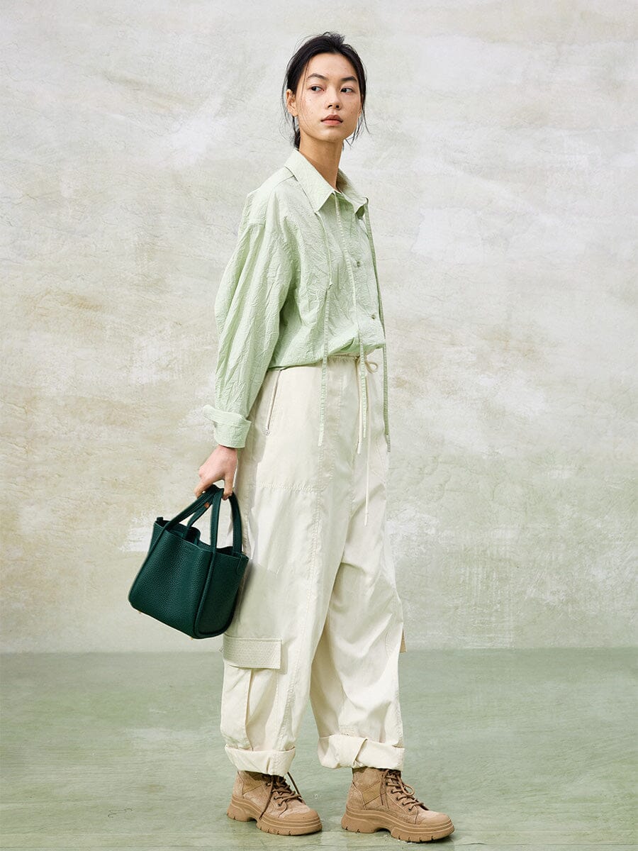 Medium Song Bag in Emerald | Structured Bucket Design – Songmont