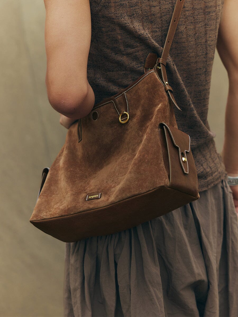 Medium Suede Hobo Bag | Vintage Cow Suede Fits 11in iPad – Songmont