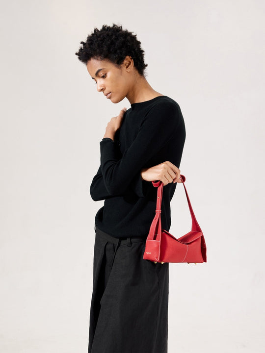Mini Drippy Roof Bag | Full-Grain Red Leather Crossbody – Songmont
