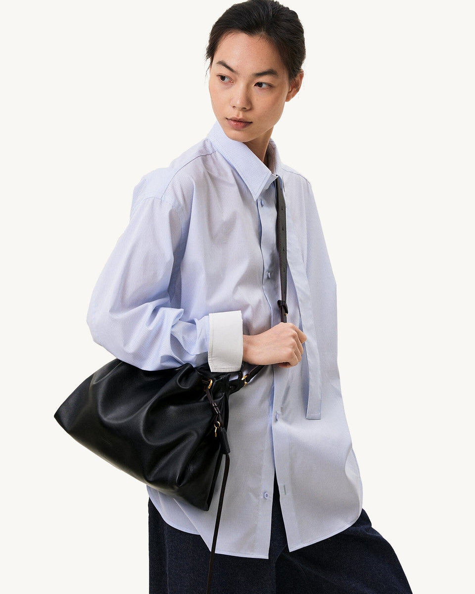 Small Nappa Leather Gather Bag | Drawstring Shoulder Bag – Songmont