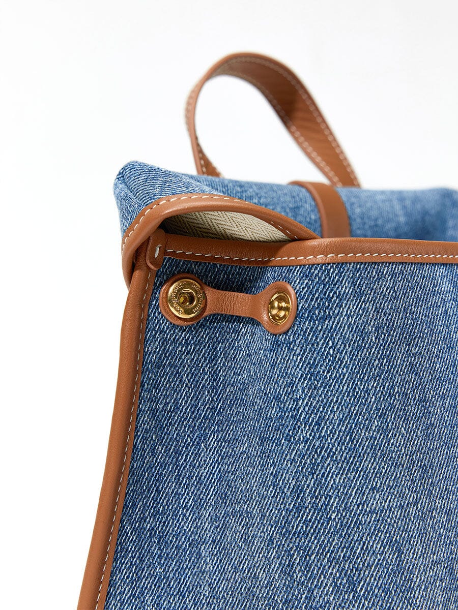 Small Shan Satchel | Denim Satchel with Leather Trim – Songmont