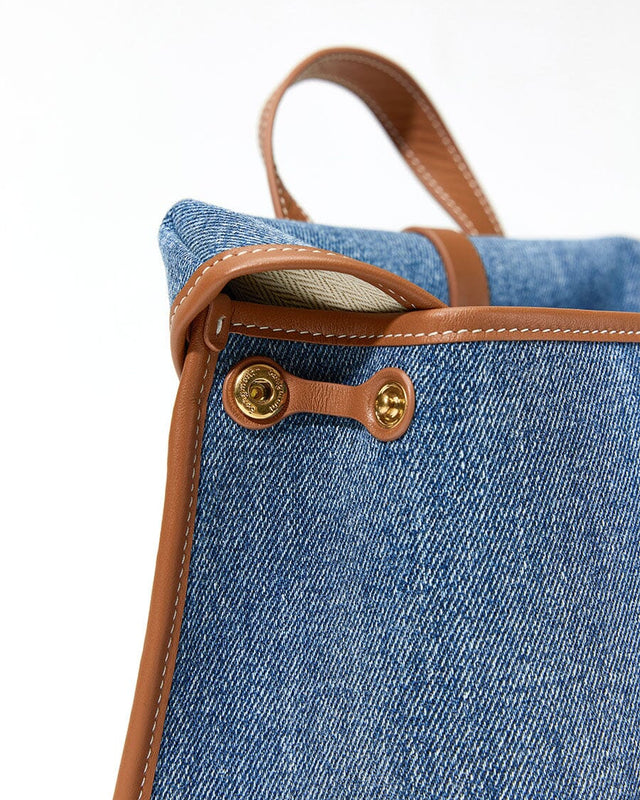 Small Shan Satchel | Denim Satchel with Leather Trim – Songmont