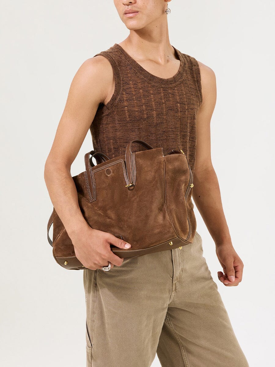 Medium Yore Duffle Bag in Sandal Suede | Travel Bag | Elegant & Durable ...